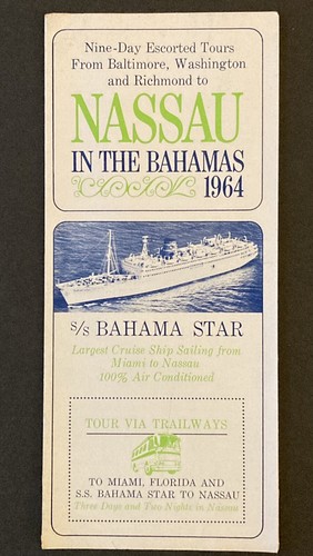1964 S/S Bahama Star Nassau In The Bahamas Travel Brochure | eBay