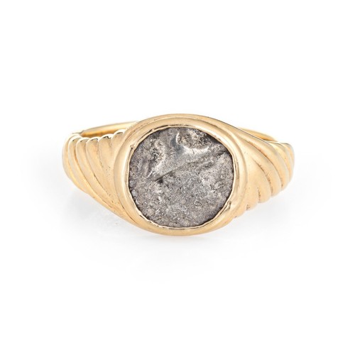 Vintage Bulgari Ancient Coin Ring Monete 18k Yellow Gold Jewelry Sz 5. ...
