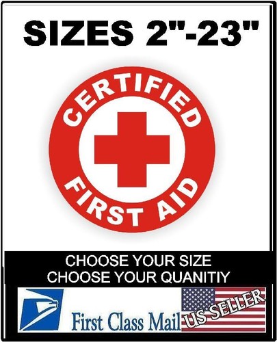 Certified First Aid Hard Hat Decal, Helmet Sticker Safety Labels Safe ...