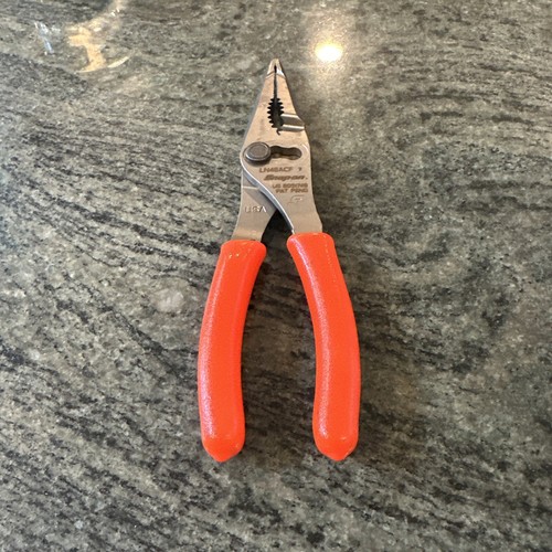 Snap On ln46acf 7” talon grip®️ long nose slip joint pliers orange | eBay