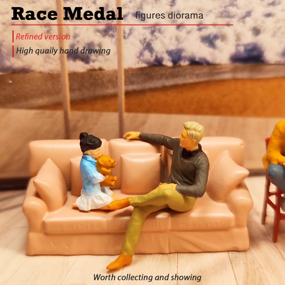 1:64/87 Diorama Sofa Table Chair Furniture Models Garage Scene Model ...