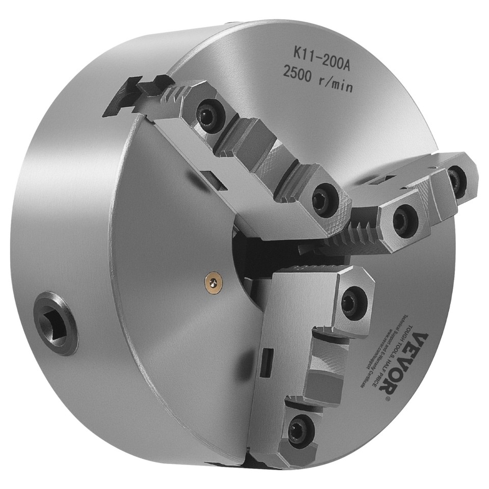 VEVOR 8 Inch 3-Jaw Self-Centering Lathe Chuck with 2 1/4 in-8 Threaded ...