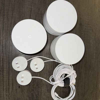 3 Google WIFI Access Point Router GJ2CQ WIFI Google Mesh w/ Power Cord ...