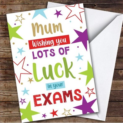Personalised Good Luck In Exams Card For Mum Bright Stars | eBay UK
