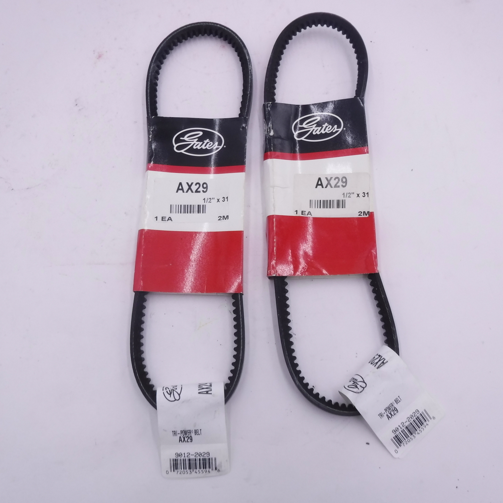 2 Pack Gates AX29 1/2"x31"OD 29" ID Bandless V-Belt 90122029 | eBay
