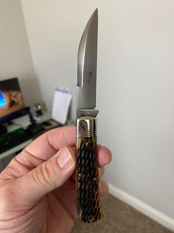 GEC GREAT EASTERN CUTLERY 72 1 Of 46 LOCKBACK HUNTER ANTIQUE GREEN ...