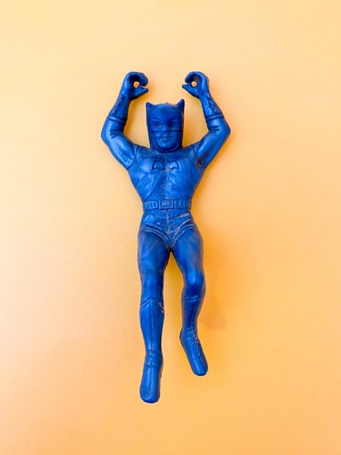 Vintage Rare 1960s METALLIC BLUE PLASTIC BATMAN FIGURE Parachute Drop ...
