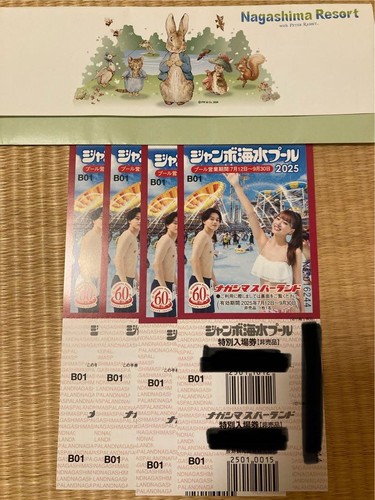 Nagashima Resort Jumbo Saltwater Pool Admission Ticket 2025 4 tickets ...