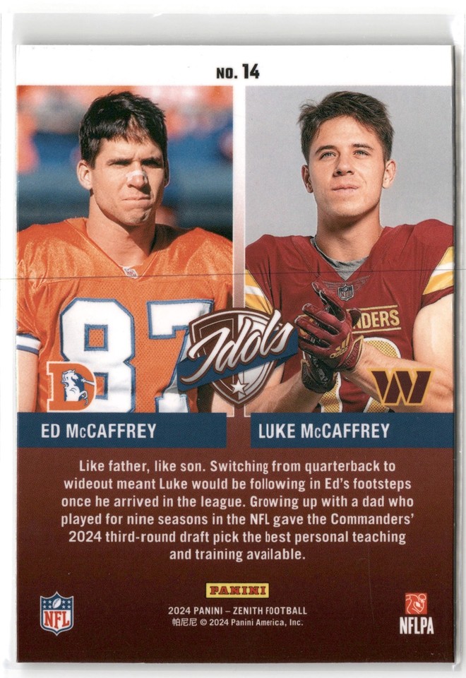 2024 Panini Zenith Ed McCaffrey / Luke McCaffrey Idols #14 | eBay