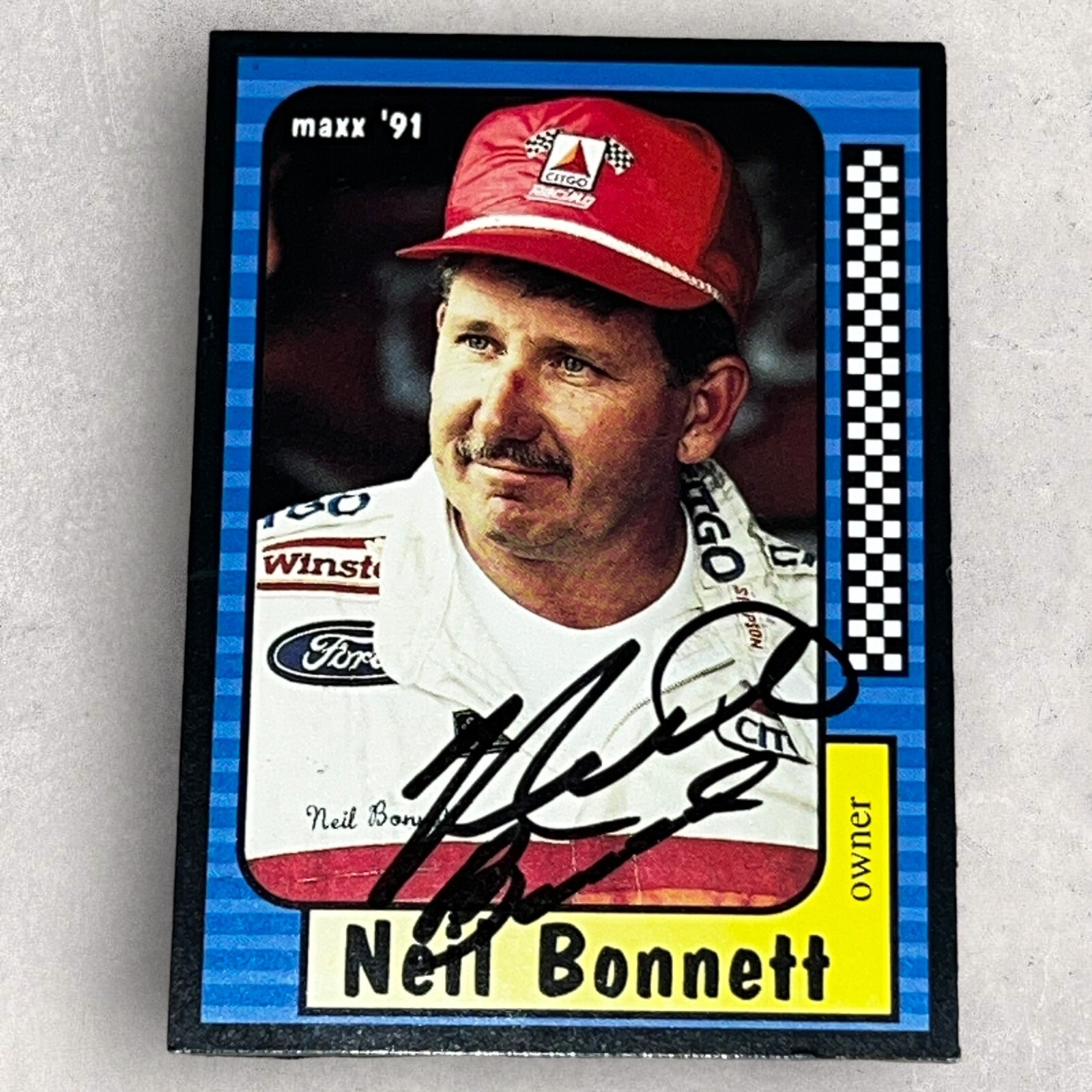 Neil Bonnett WOOD BROS CITGO RACING 1991 MAXX #36 autographed NASCAR ...