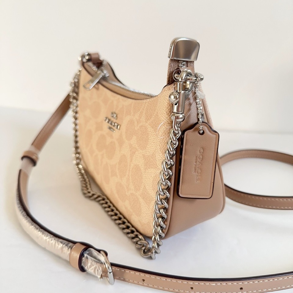 NWT coach Teri Mini Crossbody Bag In Signature Canvas cw323 | eBay