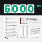 18”x48”x76” 6-Tier Wire Shelving Unit NSF Metal Shelf Rack 6000 LBS ...