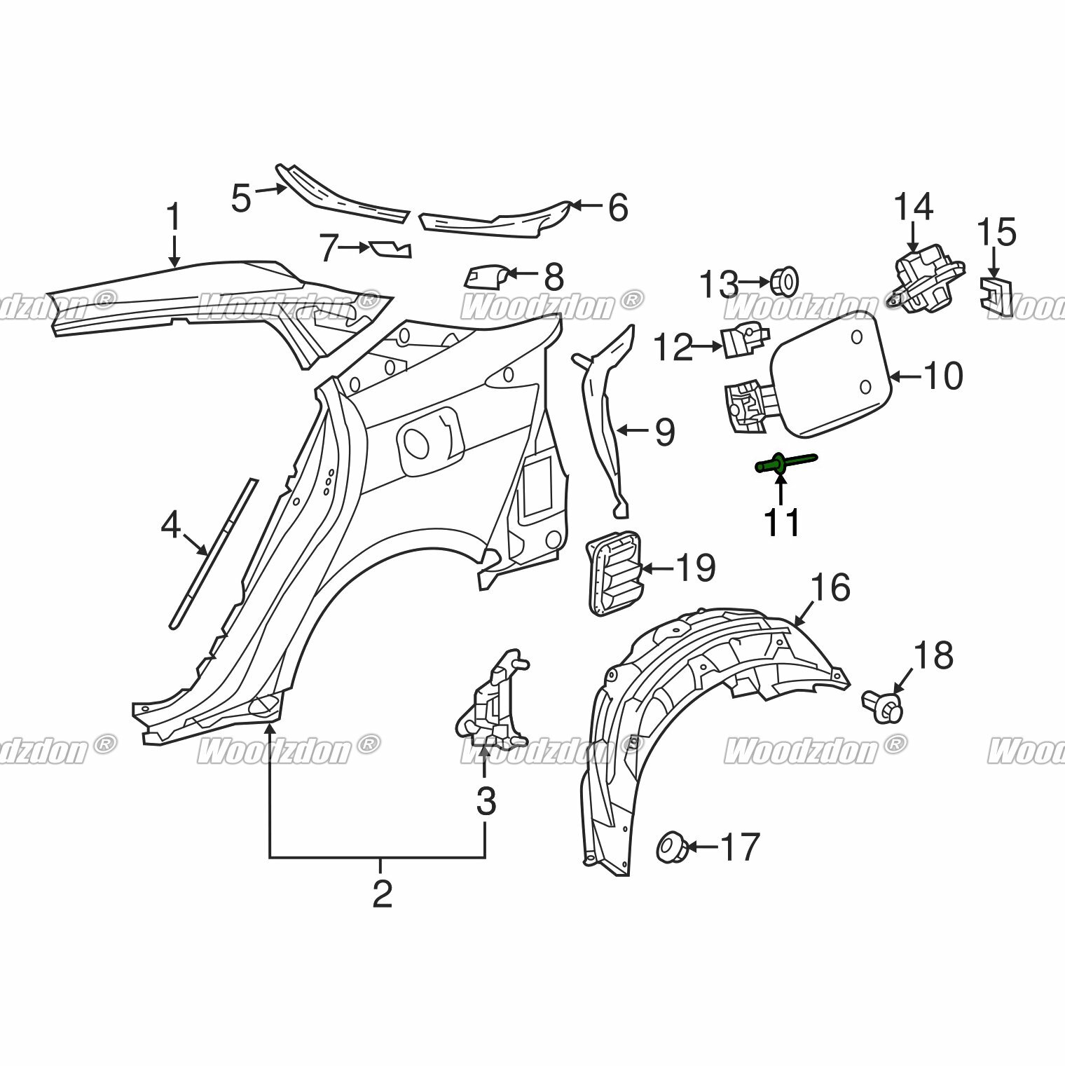 20 Pcs Fuel Door & General Purpose Specialty Rivets Clips For Toyota ...