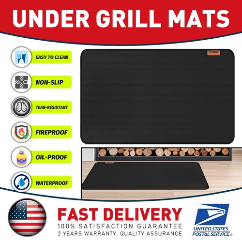 Double-Sided Fireproof Grill Pad Protector for Outdoor Smoker Decks and ...