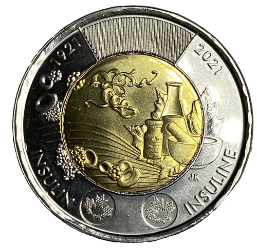2021 CANADA 2 DOLLARS UNCOLOURED 100TH ANNIV DISCOVERY OF INSULIN ...