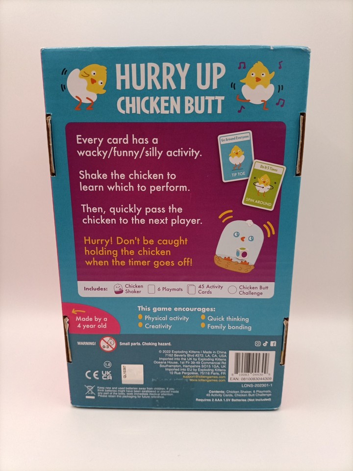 Kitten Games Exploding Kittens Hurry Up Chicken Butt Family Fun Card ...