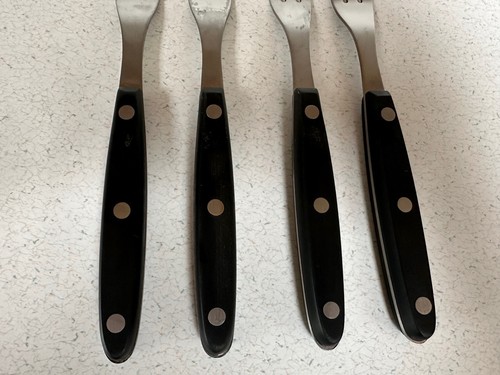 Rostfrei Flatware 4 Piece Forks Silverware 3 Rivet Riveted Vintage Wood ...