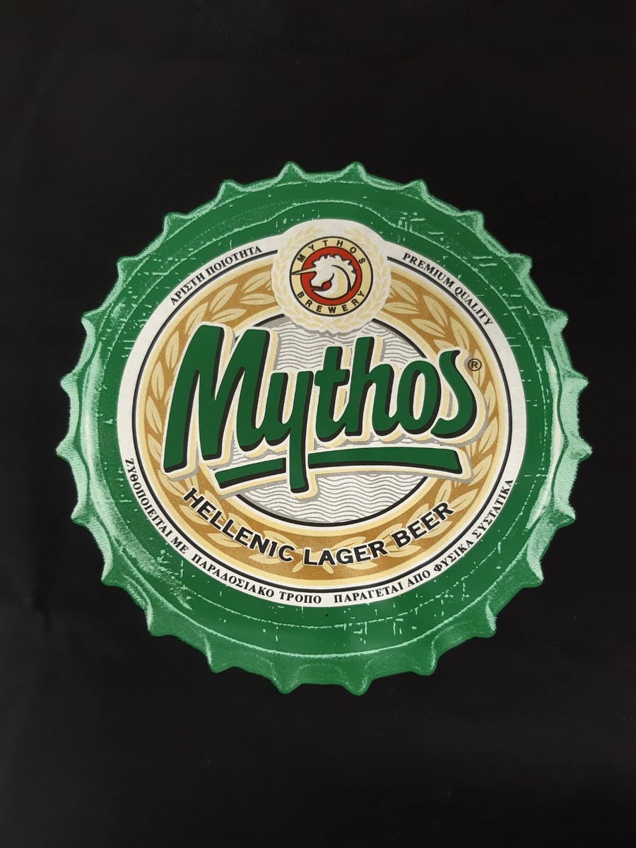 Mythos Beer Logo Drink Label: Mythos Hellenic Lager Beer (Mythos
