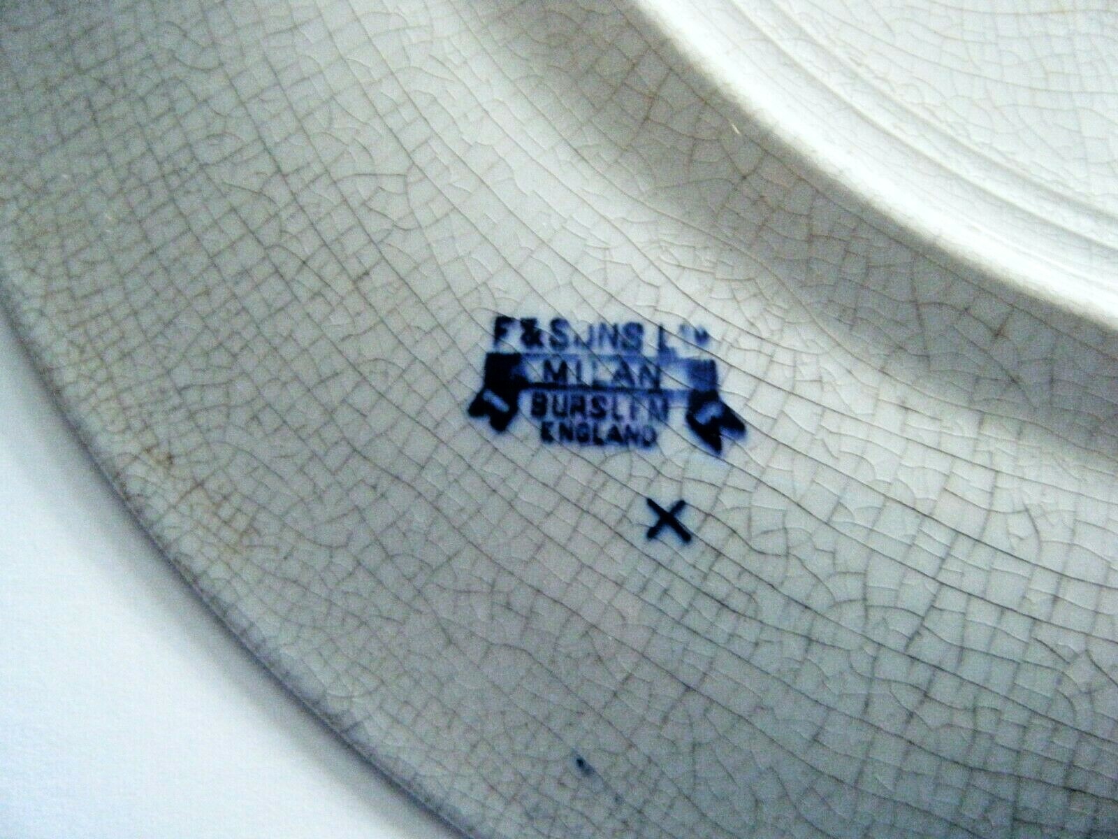 Flow Blue F & Sons Milan Burslem England 10 3/4" Plate | eBay