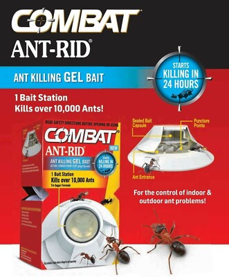 COMBAT ANT-RID 4 pack ANT BAITS Killing gel Get rid of ants Safe indoor ...