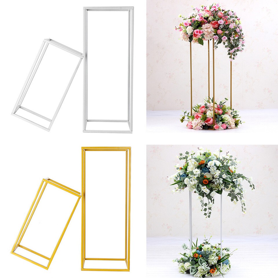 60/80cm Tall Metal Geometric Stand Flower Vase Holder Party Wedding ...