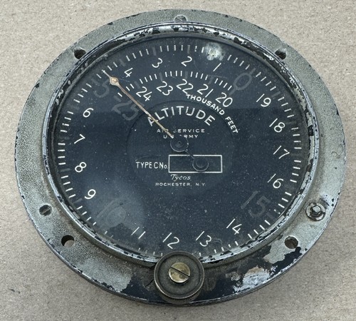 WW1 US Army Air Service Corps Altimeter Altitude Gauge Instrument Tycos ...