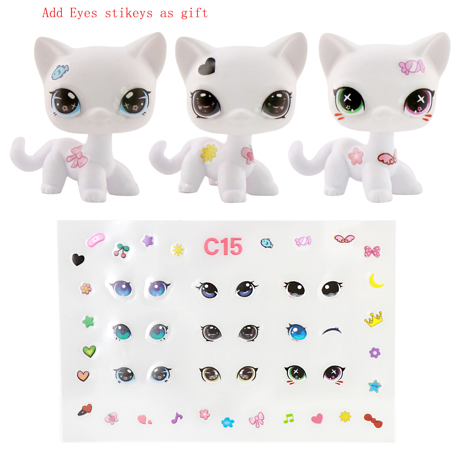Custom lps White Bases 5pcs DIY lps Shorthair Cat White Molds Design by ...