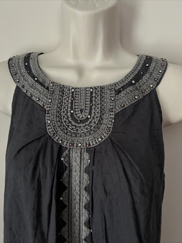NWT GHARANI STROK Sz 12 Shift Grey Sparkly Bejewelled Dress Holiday ...
