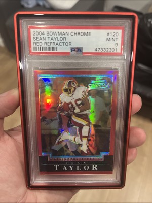 Sean Taylor 2004 Bowman Chrome Rookie Red Refractor /210 RC PSA 9 MT ...