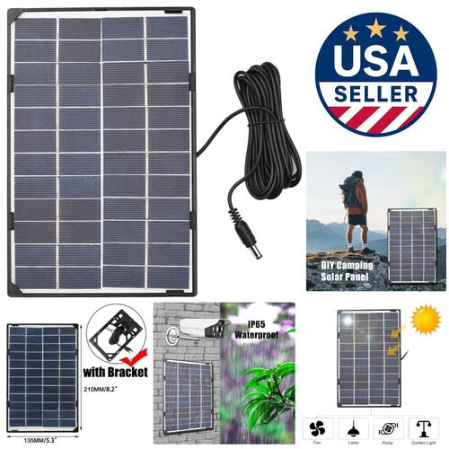 Compact 6W Solar Panel | Waterproof 12V Panel with 10ft Cable for ...