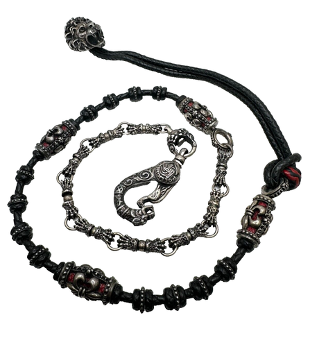 Leathers & Treasures Pollicino Leather & Sterling Silver Lion Head ...