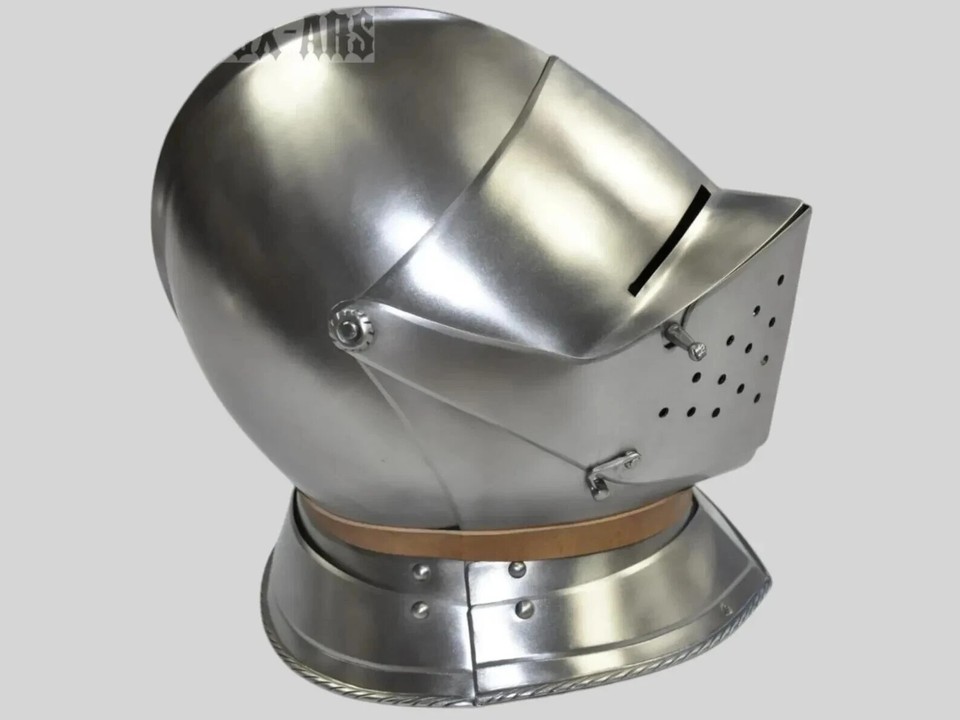 Medieval Close Armet Knight Helmet – 18 Gauge Steel | LARP, Cosplay ...