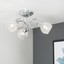 Modern Chrome 3 Way Ceiling Light Fitting Glass Shades Swirl Design LED ...