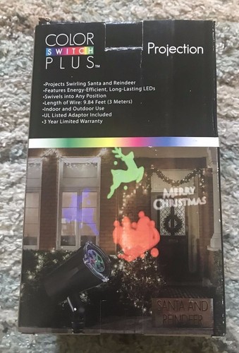 Color Switch Plus Christmas Santa & Reindeer Projection LED Light | eBay