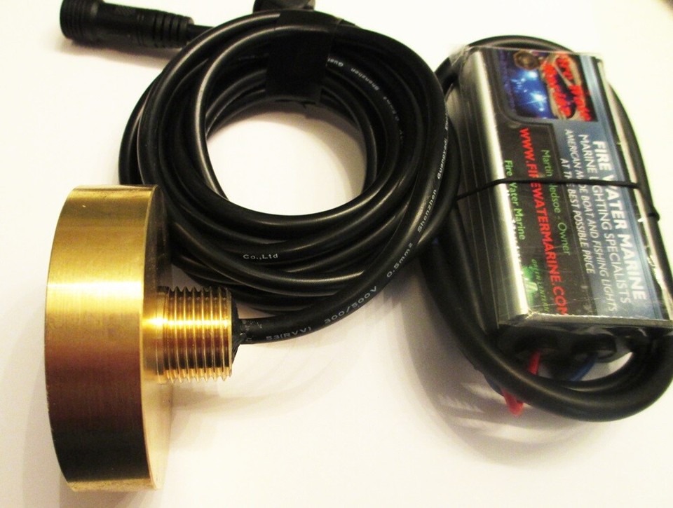 100W 8000 LUMEN BLUE GARBOARD LED BOAT DRAIN PLUG LIGHT MARINE 3/4 1/2 ...