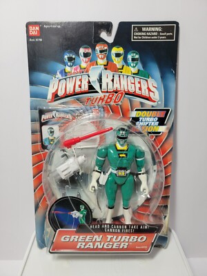 Power Rangers Turbo Green Ranger Double Action With Weapons NEW Open ...