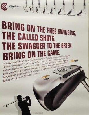 Cleveland Golf 2006 HiBore Irons Dealer ProShop promotional poster NEW ...