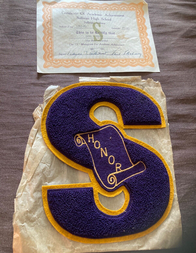 Monogram Letter 1960’s ( S) - Honor -Sullivan High School, Indiana w ...