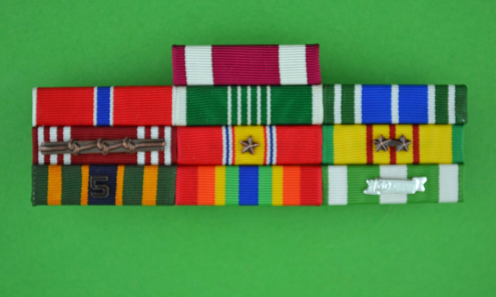 Army NCO mounted 10 Ribbon Bar - Vietnam War Service - clutch back | eBay