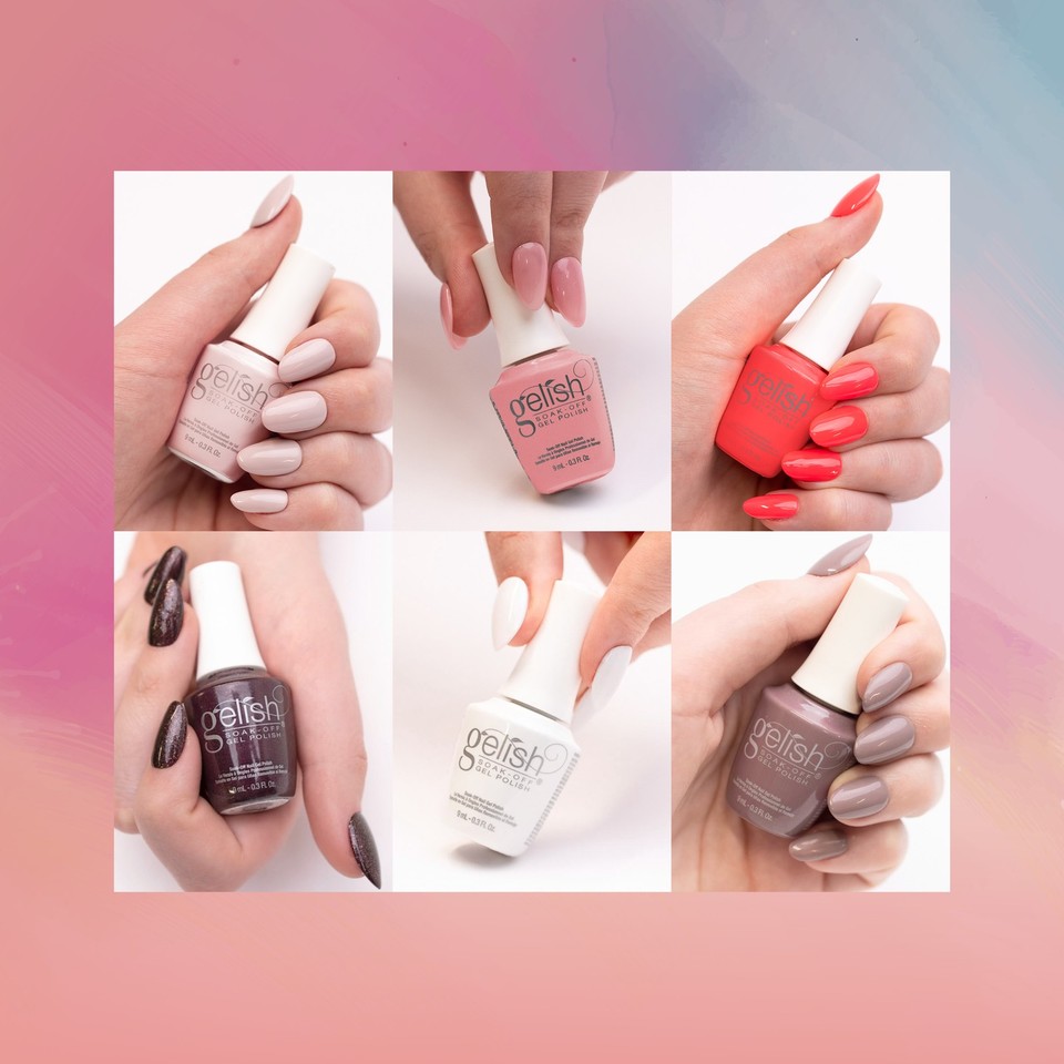 Gelish Mini Core Collection 9 mL Soak Off Gel Nail Polish Set, Best ...