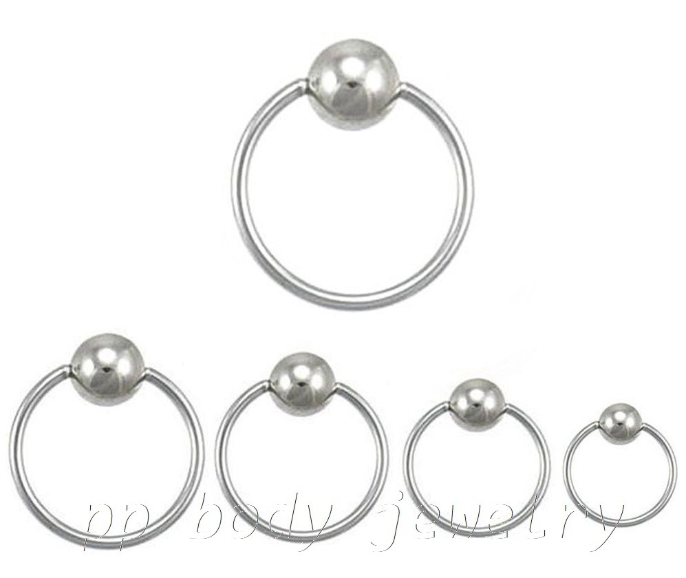 PAIR 20G Surgical Steel Captive Bead Ring Earrings Nose Ring Tragus ...