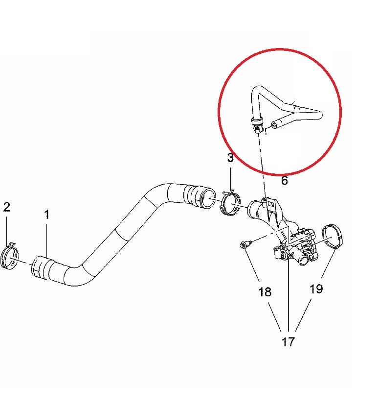 OEM Vauxhall Astra J 1.4 Radiator Coolant Degassing Header Tank Hose ...