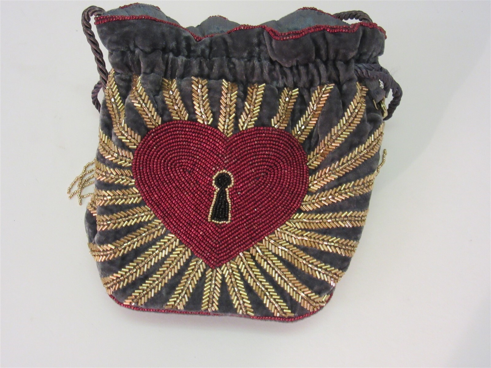 Victorian Trading Co Mary Frances Key To My Heart Beaded Purse 26B | eBay