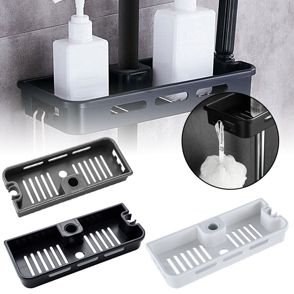 Bathroom Shelf Hanging Pole Caddy Tidy Tray Shower Organizer Holder ...