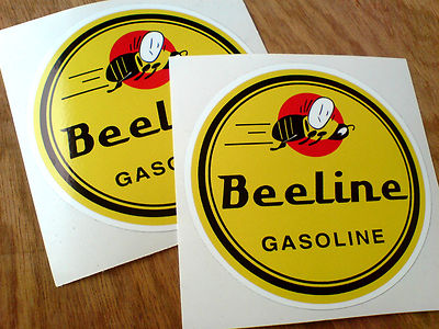 BEELINE GASOLINE Vintage Classic Retro Stickers Decals 2 off 85mm | eBay UK