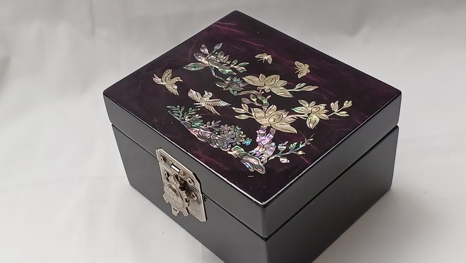 Traditional Korean Najeon Chilgi Mother of Pearl Ring Jewelry Box 14-4 ...