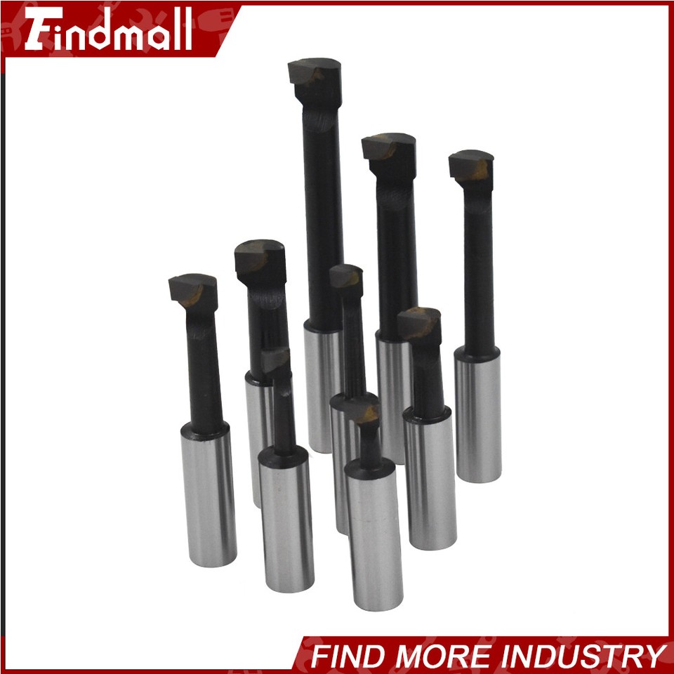 1/2" Boring Bar Set Pro Carbide Tipped Bars 1/2" Shank Lathe Tool 9 Pcs ...