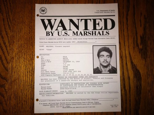 *RARE* VINCENT "TAPE" WALTERS U.S. MARSHALS FBI WANTED POSTER | eBay