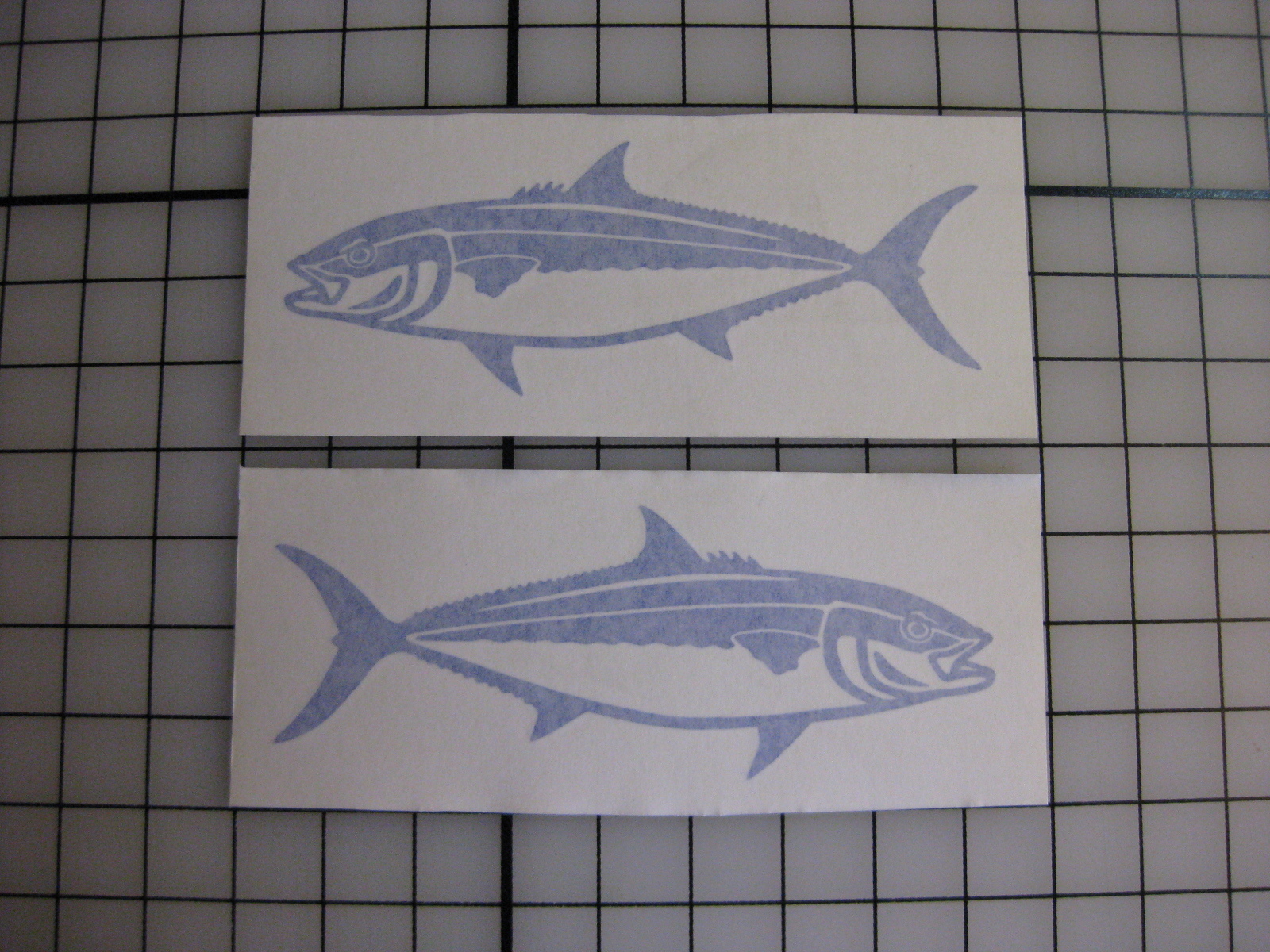 Two BLUE 8" Yellowtail Fish Decals Fishing Truck Car Boat Window Bumper ...
