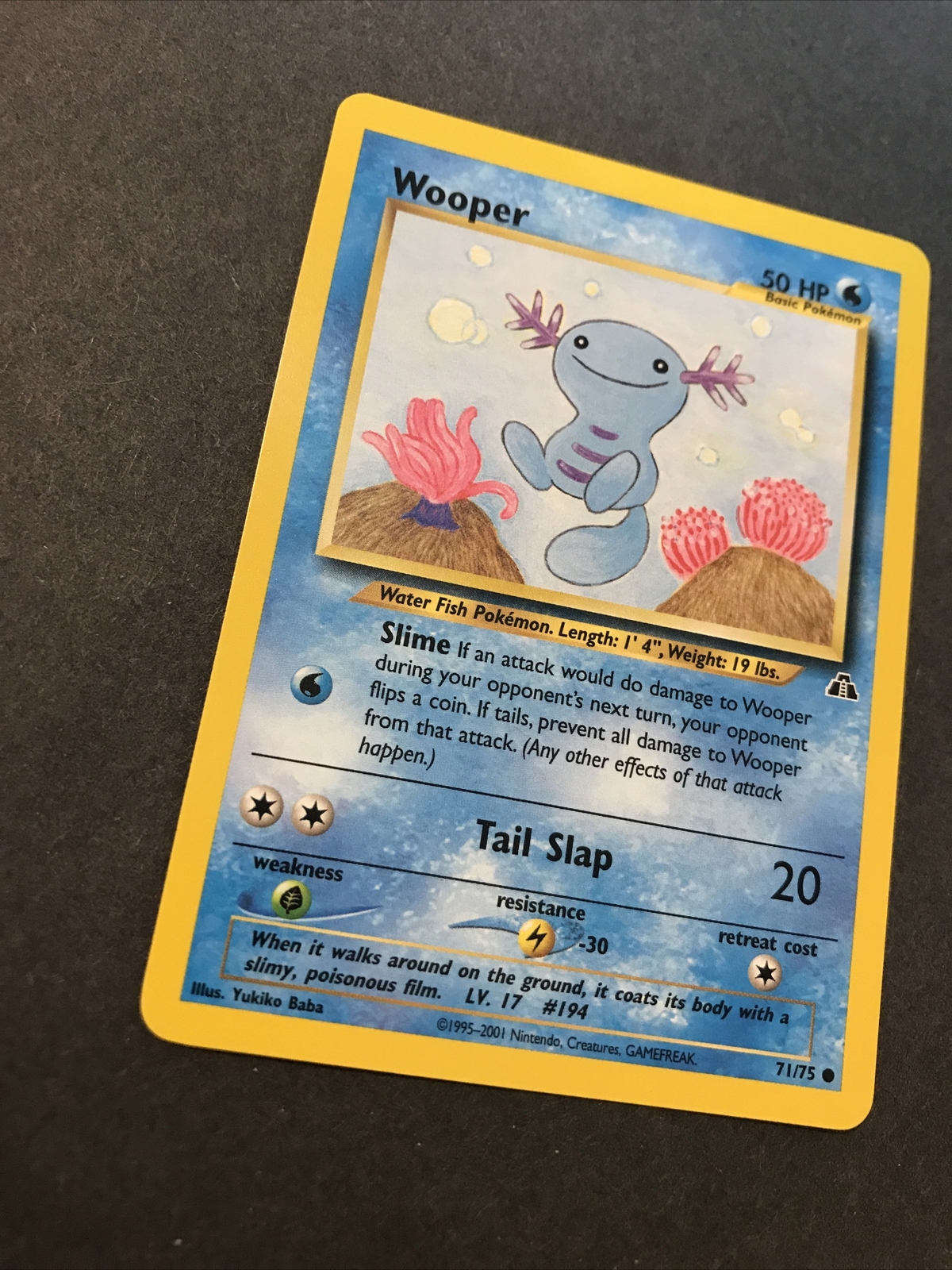 Wooper 71/75 Neo Discovery Basic Pokemon Card | eBay